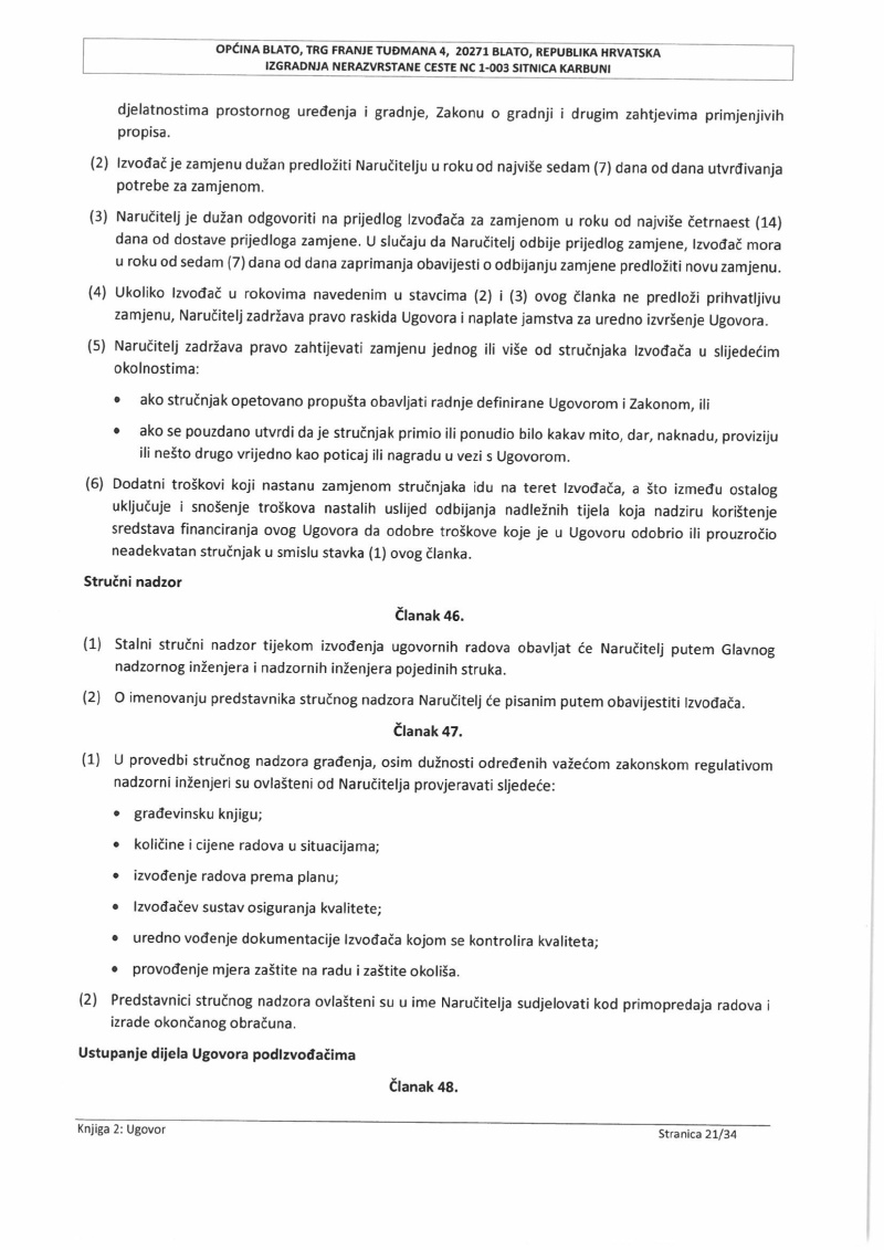 Općina Blato - Potpisan ugovor za izvođenje radova rekonstrukcije ceste ... Općina Blato - Potpisan ugovor za izvođenje radova rekonstrukcije ceste ...